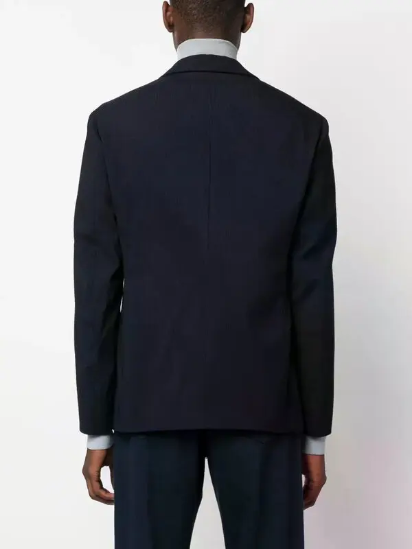 Giorgio Armani Micro-canneté Effect Notched-lapel Blazer