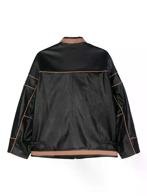 Paris Georgia Contrasting-trim Biker Jacket