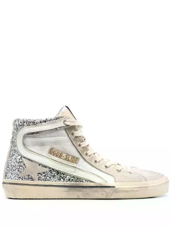 GOLDEN GOOSE Slide High-top Sneakers - Silver