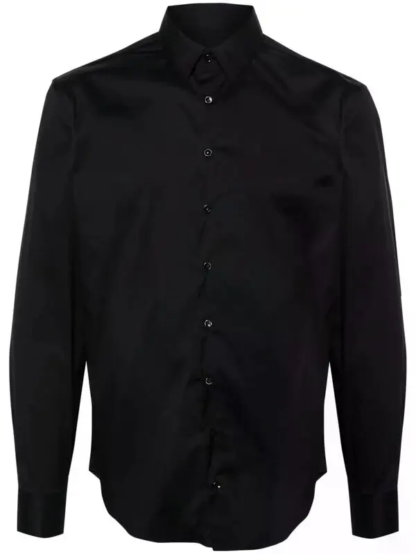 Giorgio Armani Classic-collar Poplin Shirt - Blue