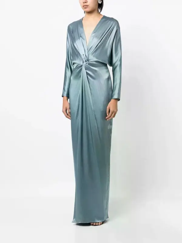 Michelle Mason Silk Twist-detail Gown - Blue