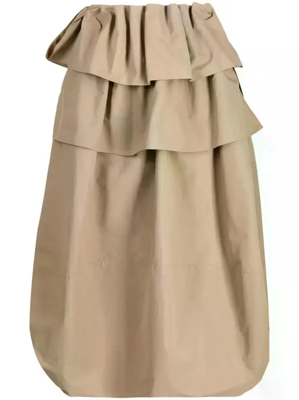 Goen.j Ruffled Midi Skirt - Brown