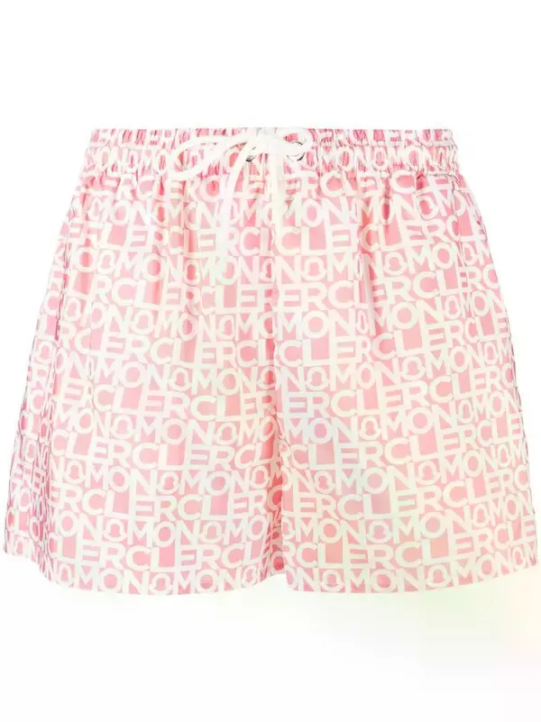 Moncler All-over Graphic Print Shorts - Pink