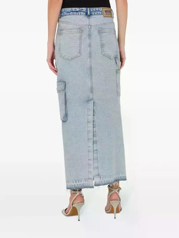 Moschino Denim Maxi Cargo Skirt - Blue
