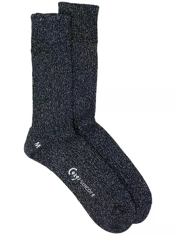 Suicoke Logo Print Ankle Socks - Blue