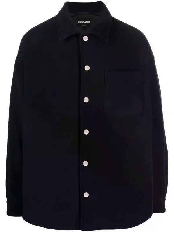 Giorgio Armani Felted Virgin Wool Shirt Jacket