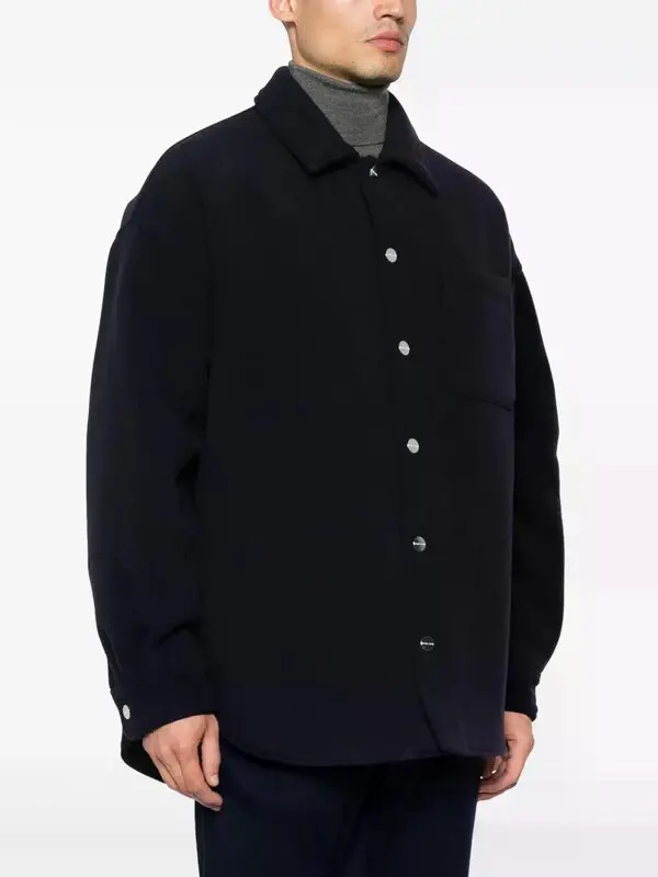 Giorgio Armani Felted Virgin Wool Shirt Jacket