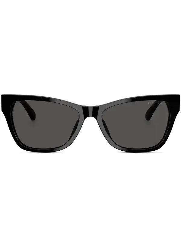 JIMMY CHOO Acetate Logo-print Cat-eye Sunglasses - Black