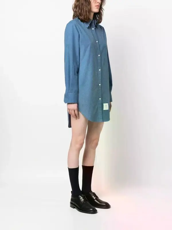 Thom Browne Logo-patch Cotton Shirt Dress