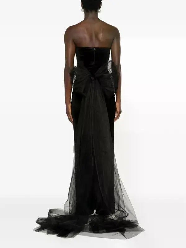 ATU BODY COUTURE Velvet Bow Detail Gown - Black