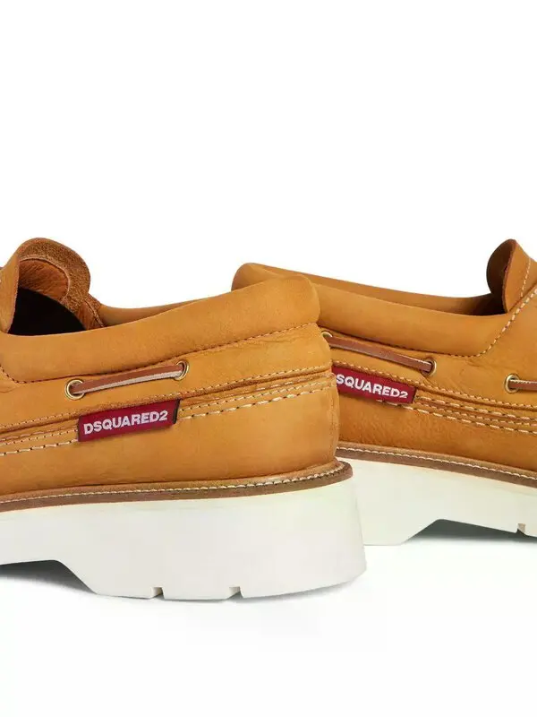 Dsquared2 Lace-up Leather Boat Shoes - Neutrals