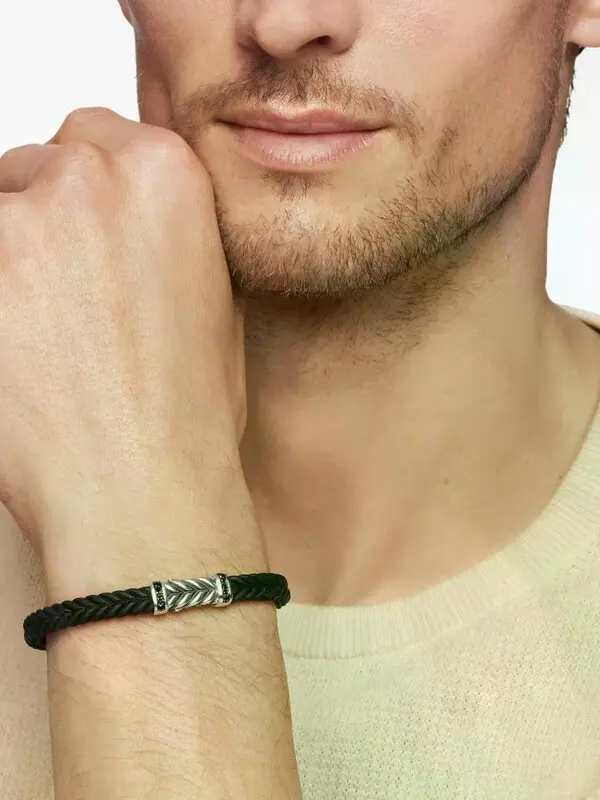 David Yurman Sterling Chevron Braided Bracelet