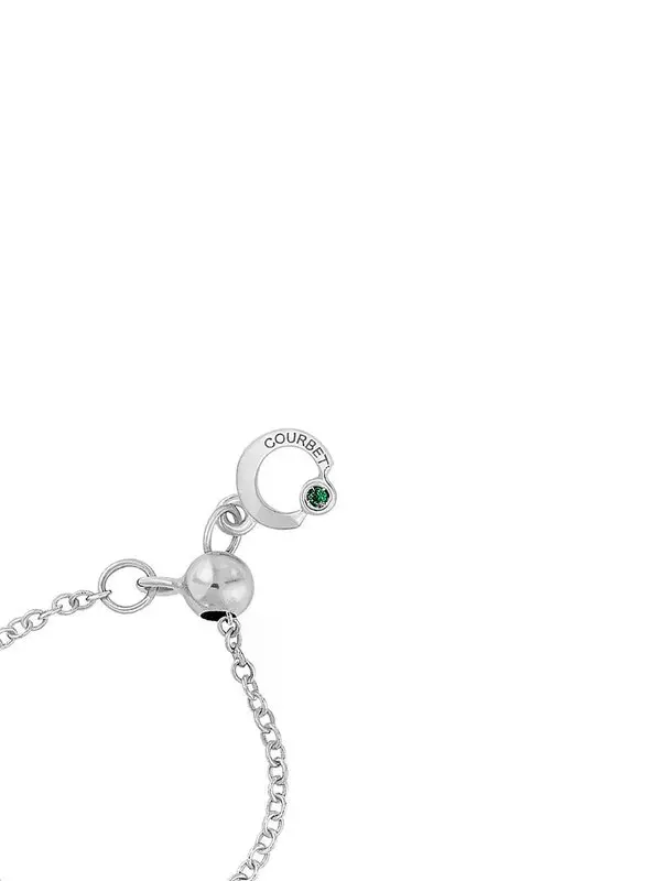 COURBET 18kt Recycled White Gold & Laboratory-grown Diamond Adjustable Chain Ring - Silver