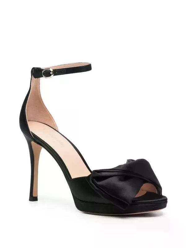 Kate Spade New York 100mm Bow-detail Satin Sandals - Black