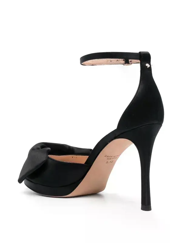 Kate Spade New York 100mm Bow-detail Satin Sandals - Black