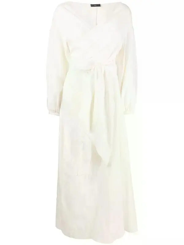 Voz Silk Wraparound Peasant Blouse Dress