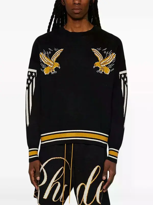 Rhude Eagle Souvenir Intarsia Knit Jumper