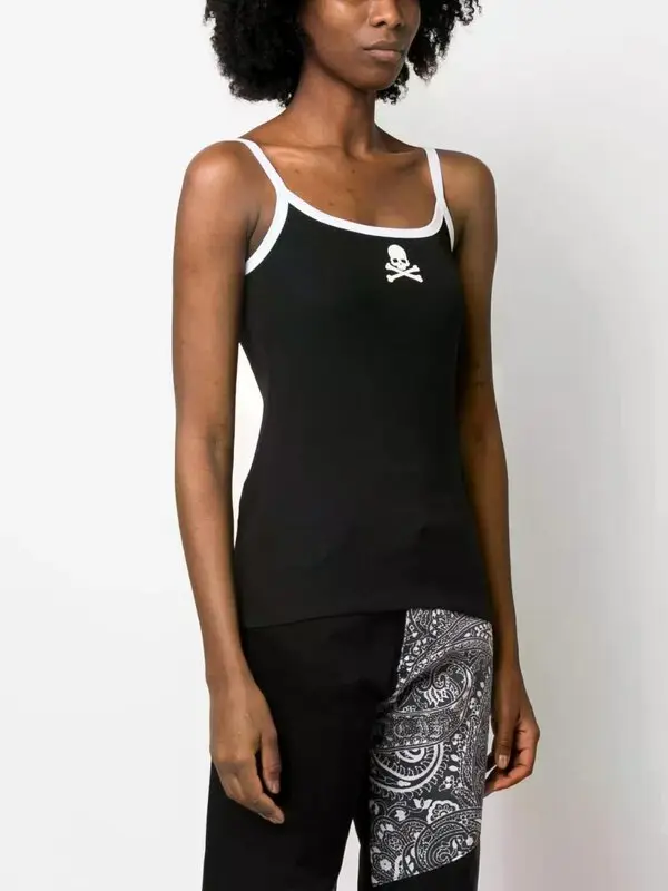 Philipp Plein Skull Print Spaghetti Strap Tank Top