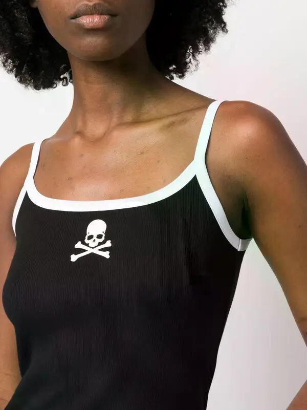 Philipp Plein Skull Print Spaghetti Strap Tank Top