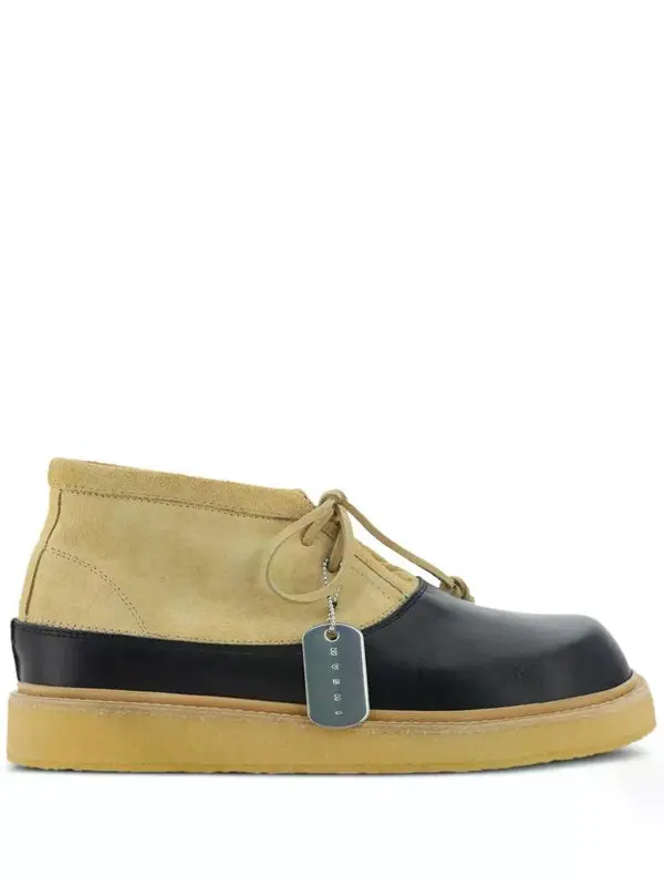 Marni Logo-tag Leather Ankle Boots - Neutrals