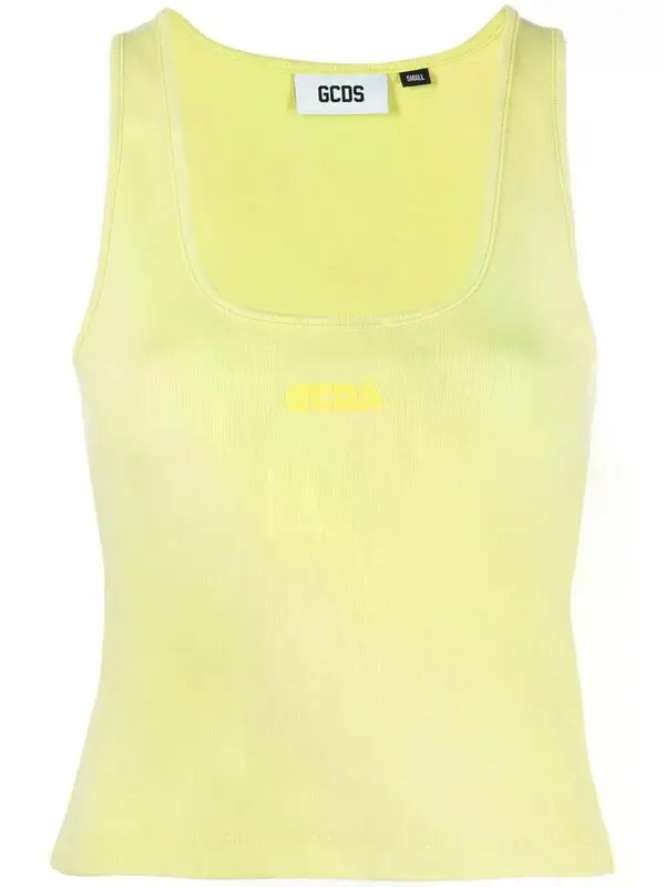Gcds Logo-print Ribbed Cotton Tank Top