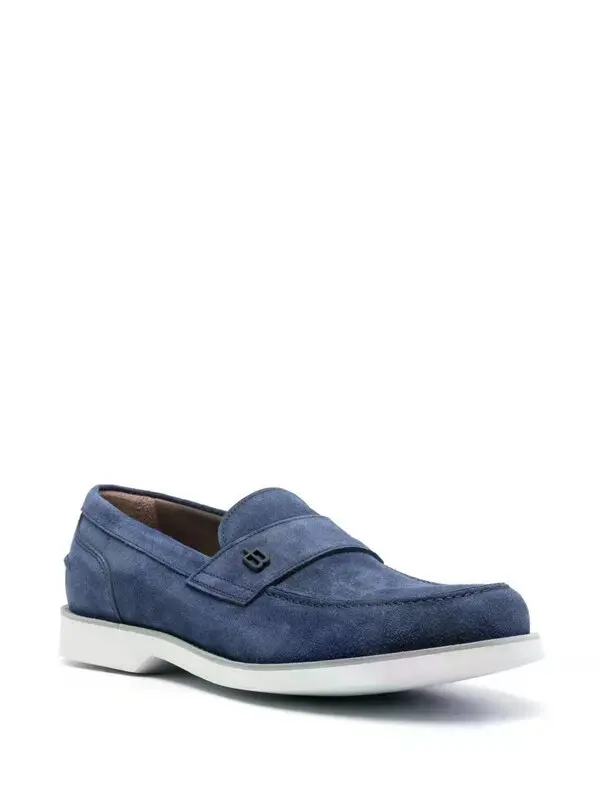 BALDININI Logo Plaque Suede Loafers