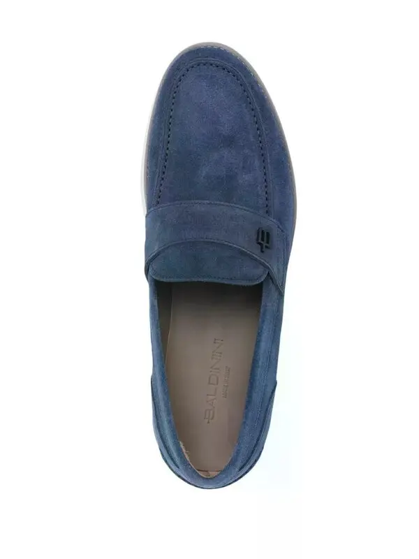 BALDININI Logo Plaque Suede Loafers