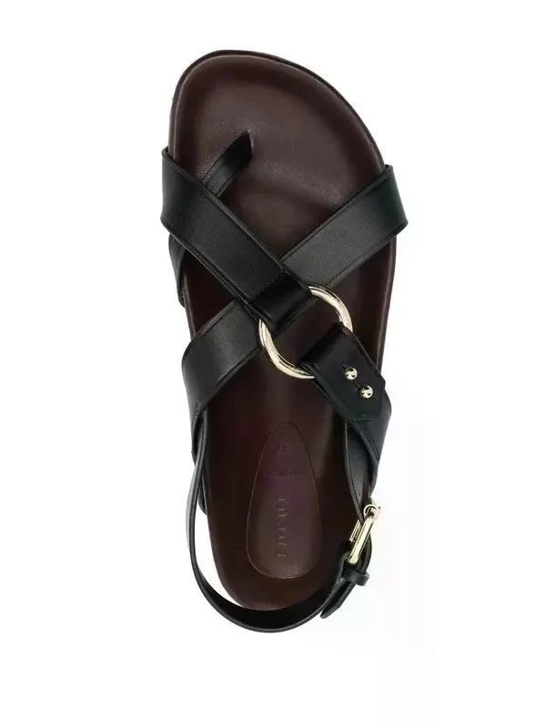 Soeur Mexico Leather Sandals - Black
