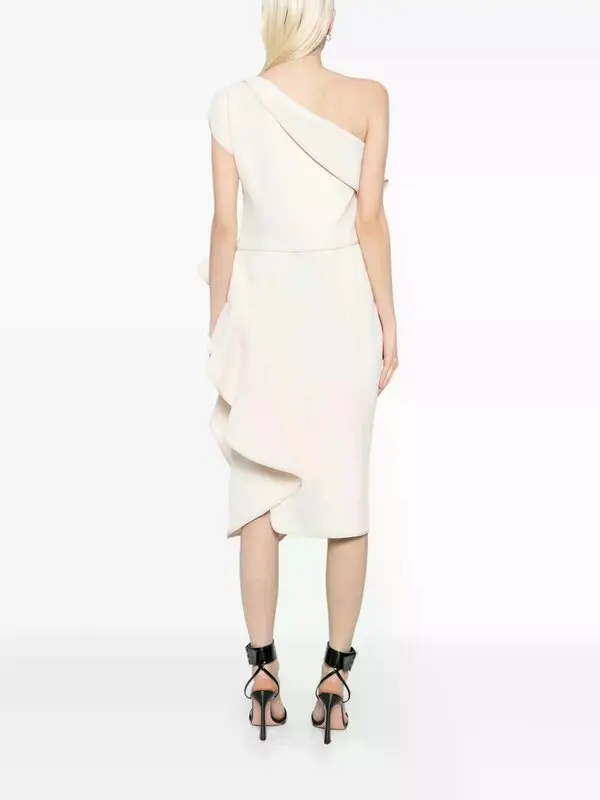 Maticevski Rhythm One-shoulder Ruffled Midi Dress