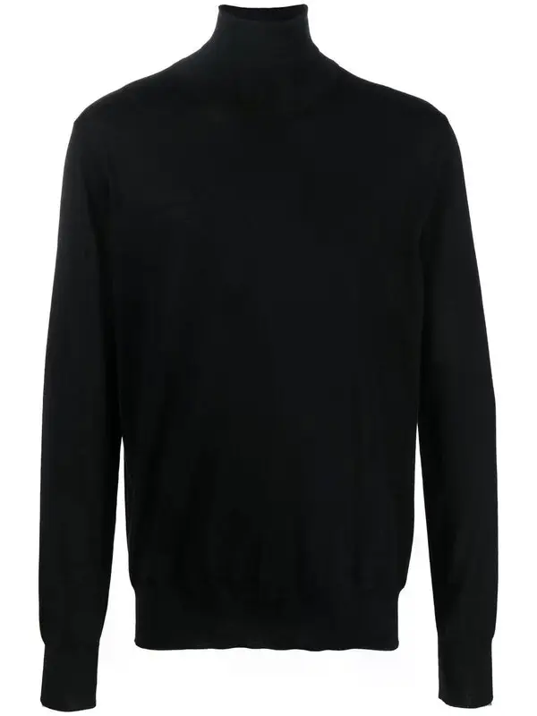 JIL SANDER Fine-knit Roll-neck Jumper - Black