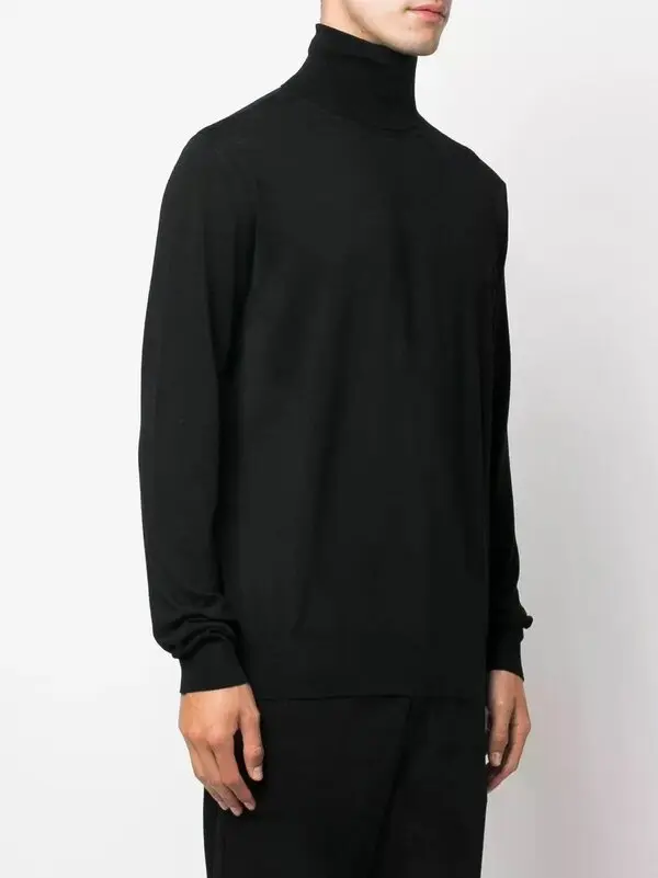 JIL SANDER Fine-knit Roll-neck Jumper - Black