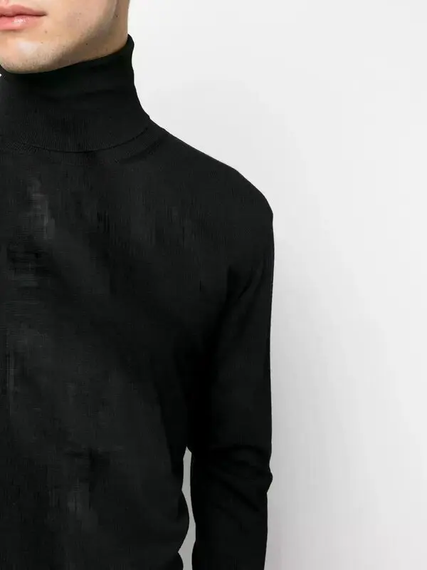 JIL SANDER Fine-knit Roll-neck Jumper - Black