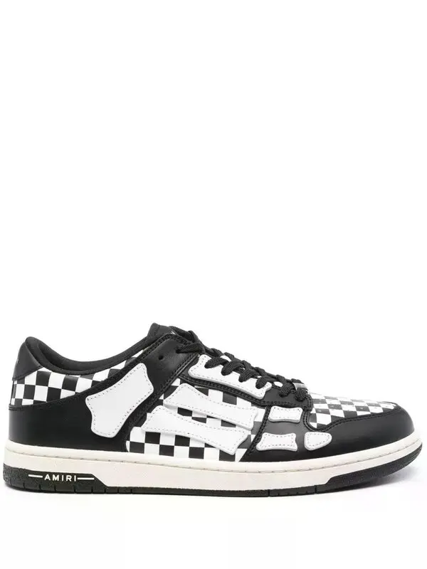 Amiri Checkered Skeleton Low-top Sneakers - Black