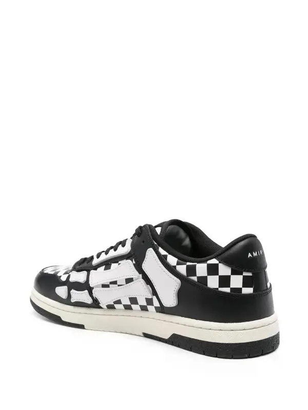 Amiri Checkered Skeleton Low-top Sneakers - Black