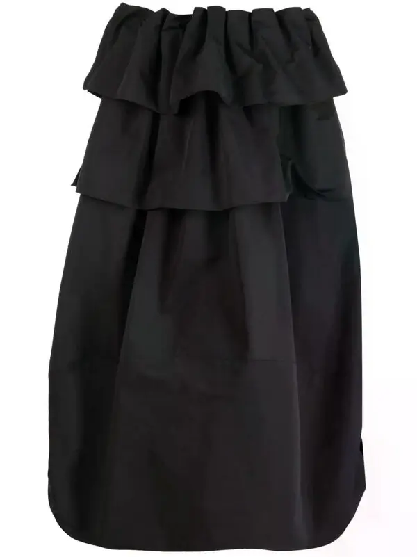 Goen.j Ruffled Midi Skirt - Black