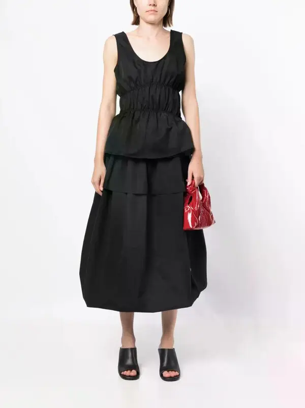 Goen.j Ruffled Midi Skirt - Black