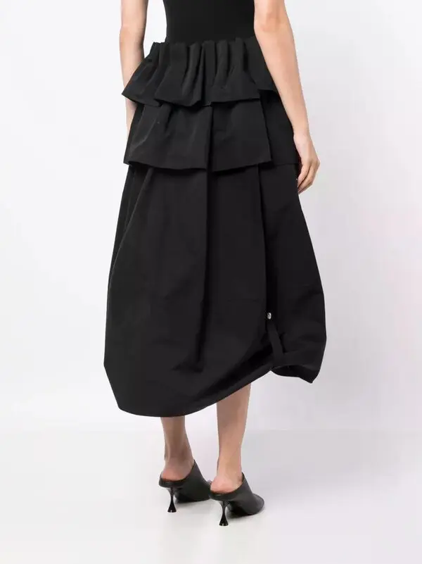 Goen.j Ruffled Midi Skirt - Black