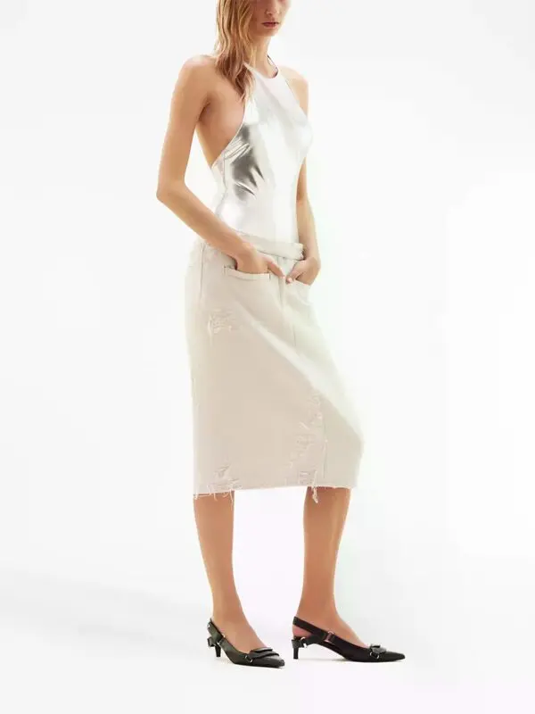 COURREGES Halterneck Bodysuit With Embroidered Logo