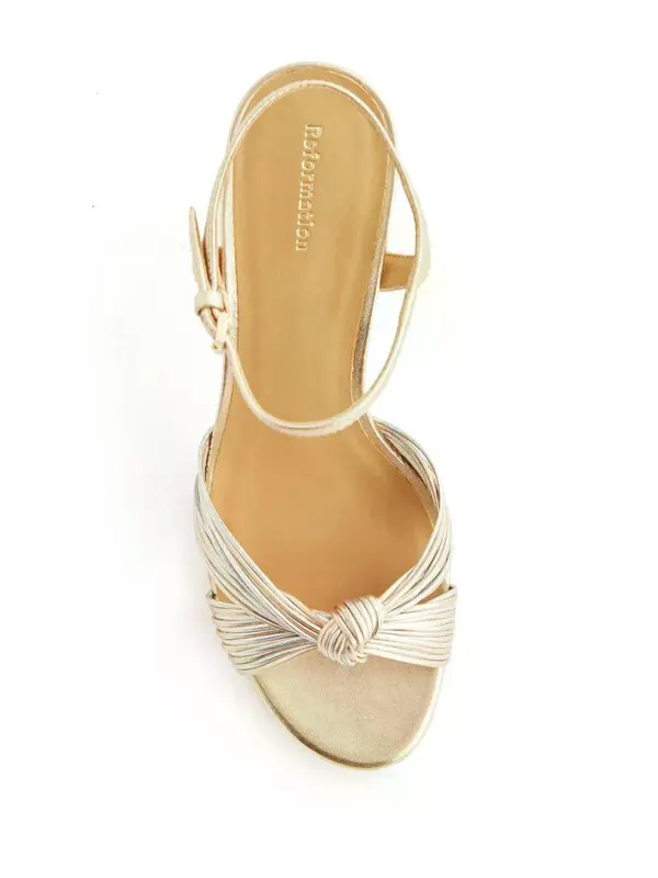 REFORMATION Petra Leather Block Heel Sandals