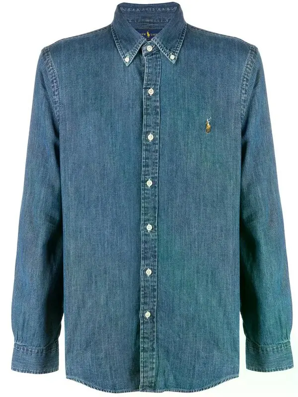 Polo Ralph Lauren Logo-embroidered Button-down Shirt - Blue
