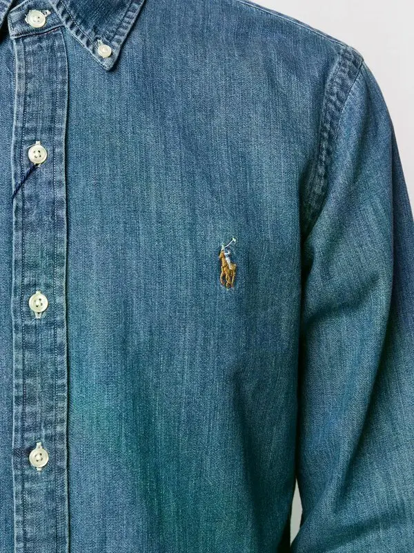 Polo Ralph Lauren Logo-embroidered Button-down Shirt - Blue