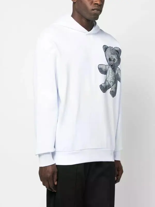 Philipp Plein Paisley Teddy Bear Hoodie - White