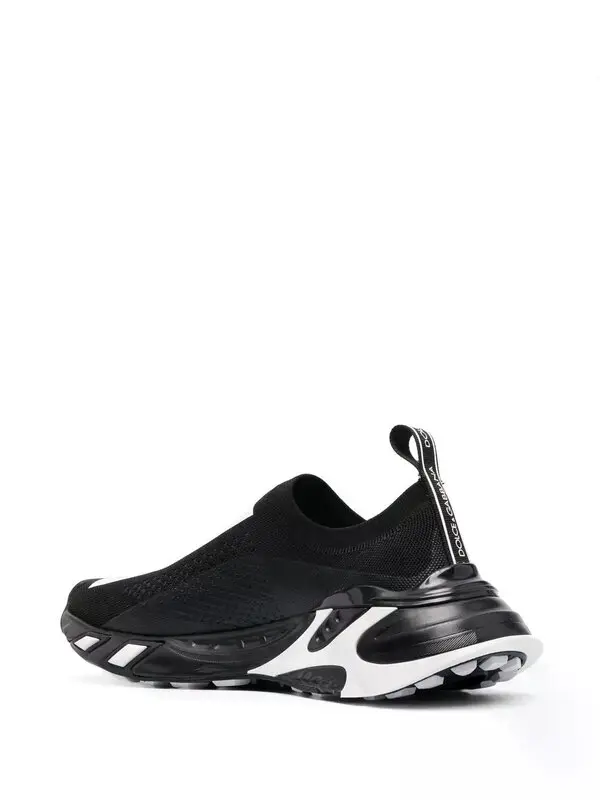 Dolce & Gabbana Paneled Logo Print Sneakers - Black
