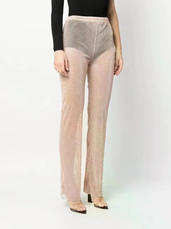 SANTA BRANDS Rhinestone Embellished Trousers - Neutrals