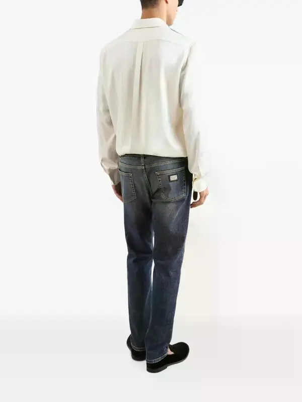 Dolce & Gabbana Slim-cut Logo-appliqué Jeans
