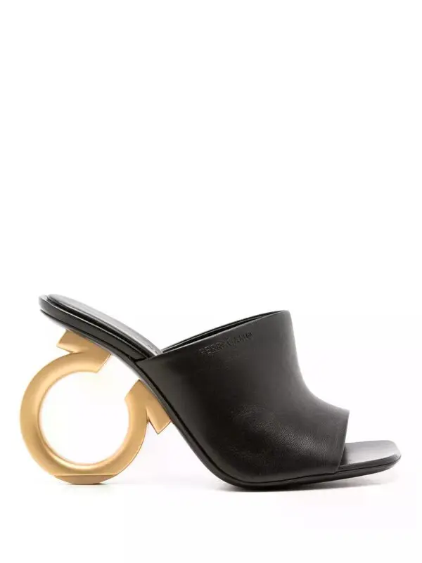 FERRAGAMO Elina Leather Sandals With Sculptural Heel