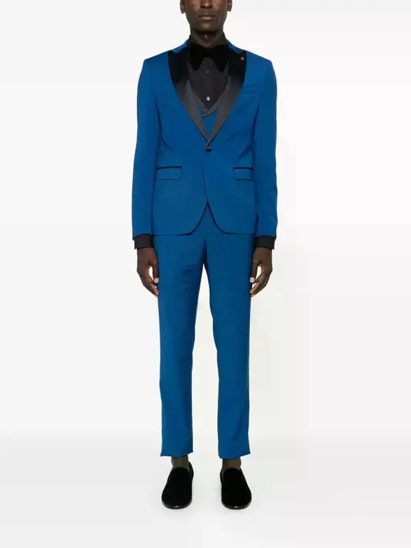 MANUEL RITZ Satin-trim Suit - Blue