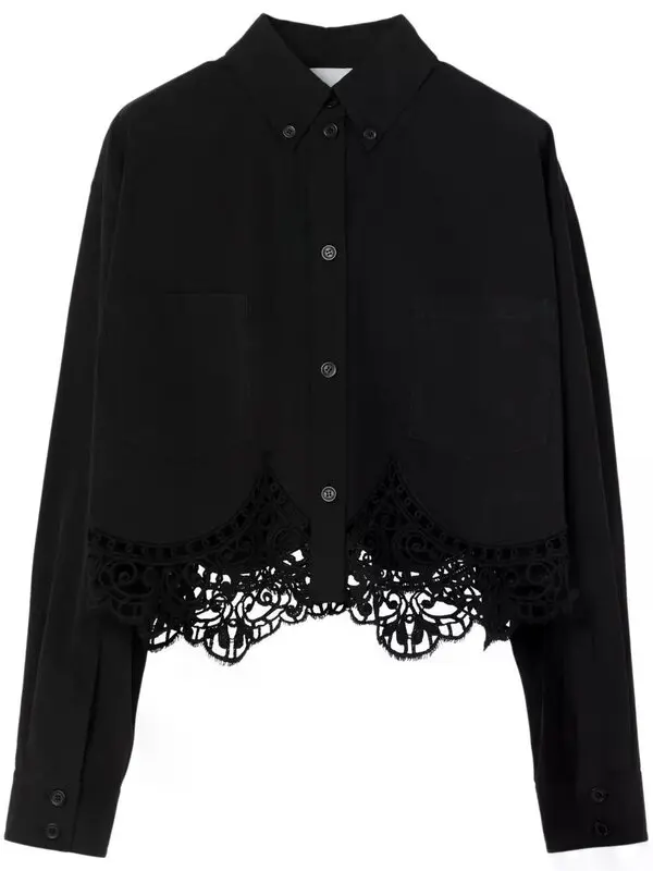 Burberry Macramé Cotton Cropped Shirt