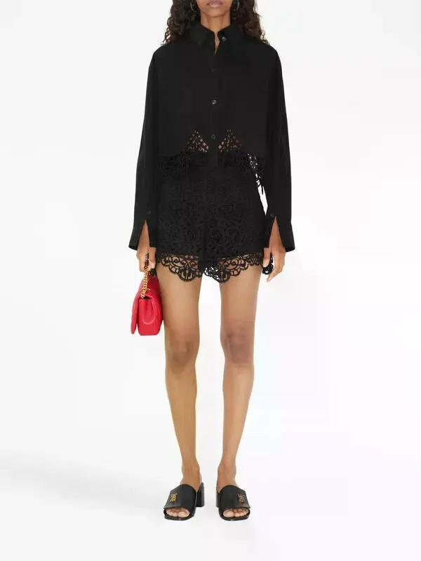Burberry Macramé Cotton Cropped Shirt
