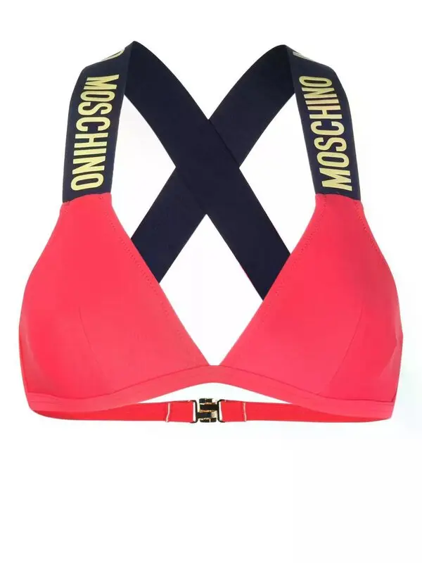 Moschino Embossed Bikini Top - Pink